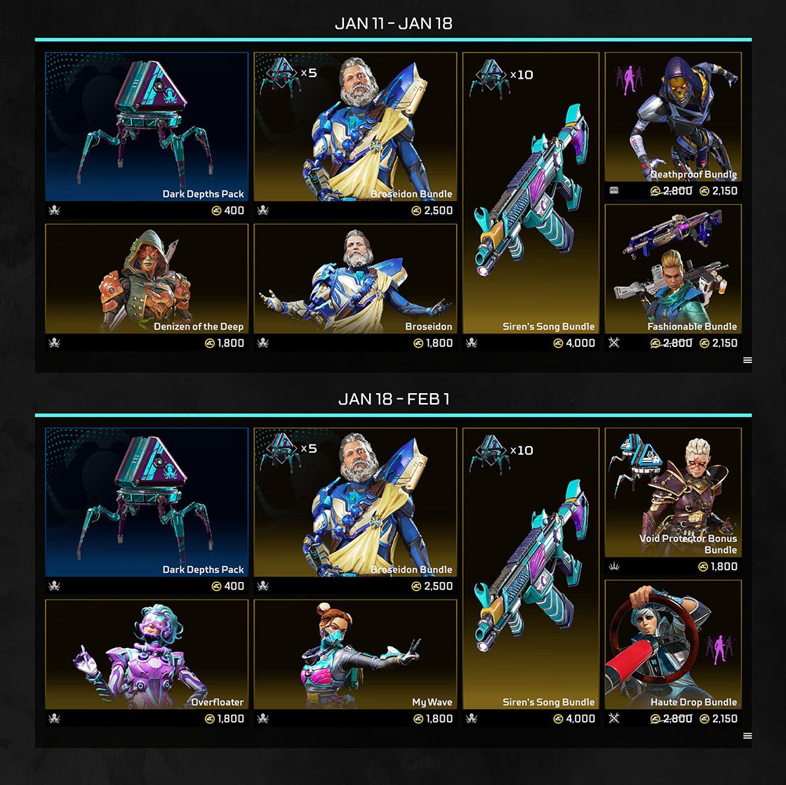 Dark Depths: 40 fresh cosmetics arrive as part of new Apex event ...