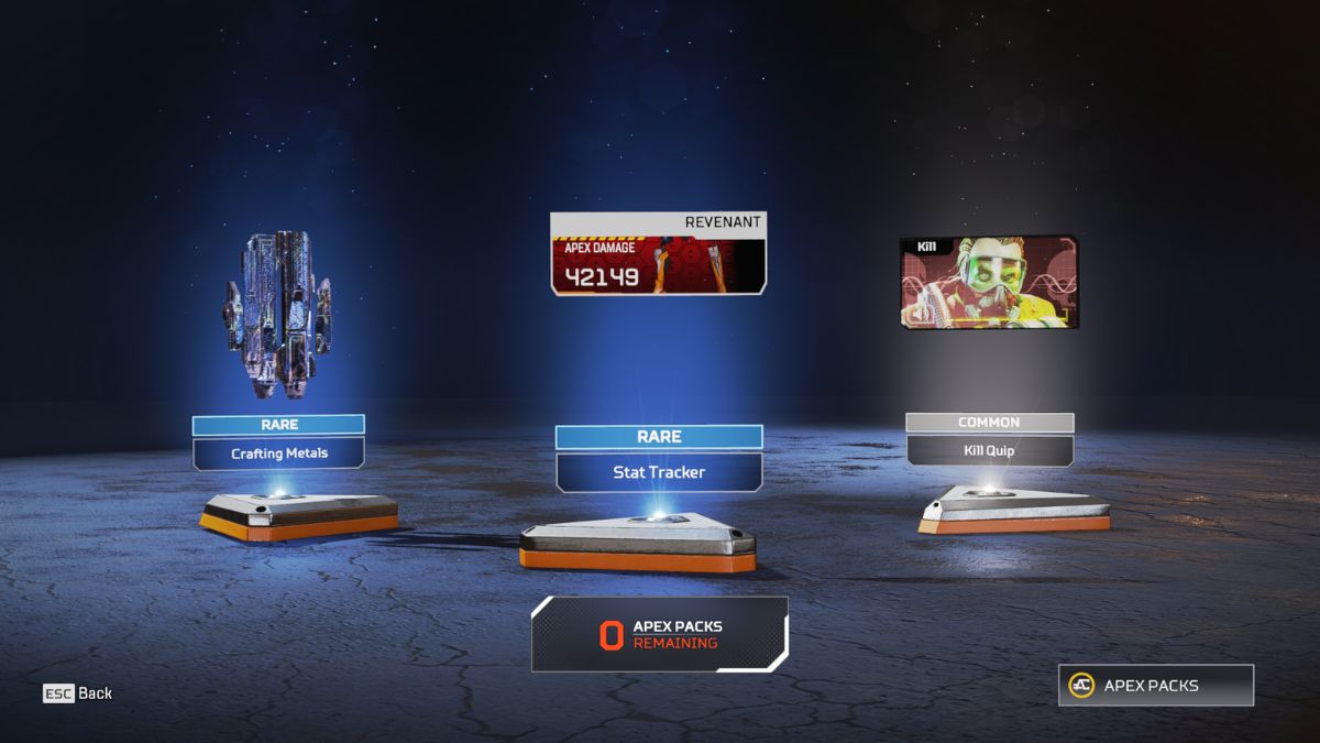 Redditor shares drop rates from 101 Apex Packs in Apex Legends ...